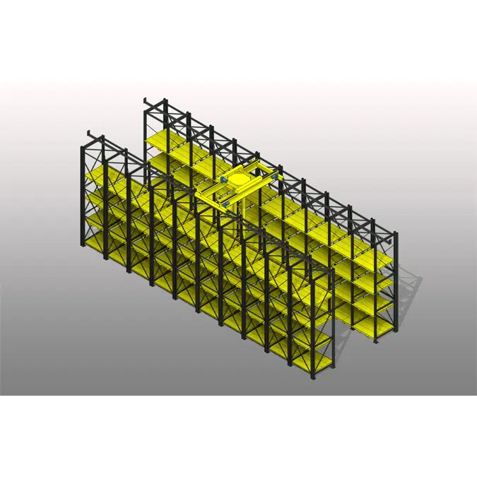 BIM objects - Free download! 196" Tall - Single Aisle Pallet Rack ...