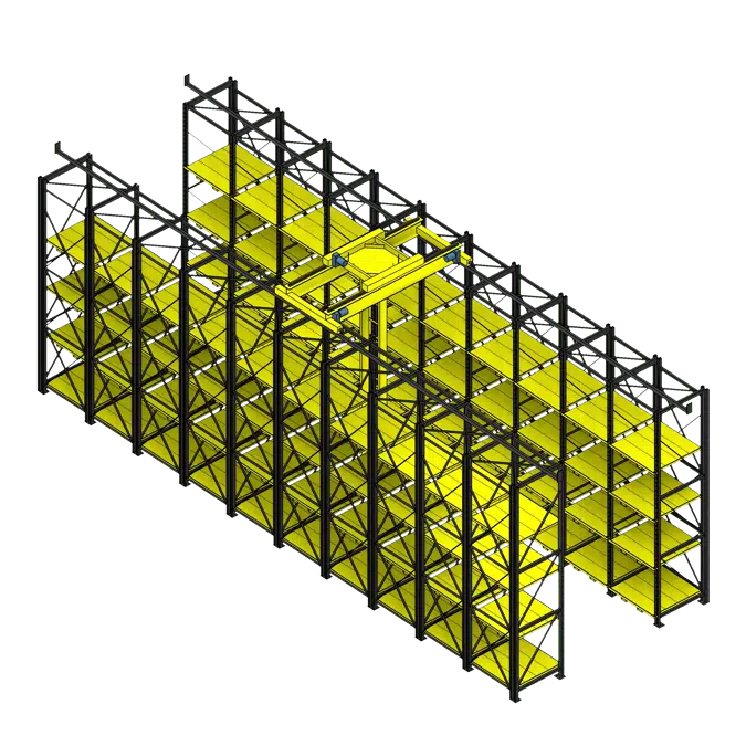 BIM objects - Free download! 196" Tall - Single Aisle Pallet Rack ...