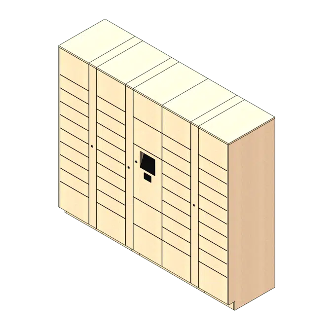 BIM objects - Free download! 44 Total Openings Laminate Smart Locker ...