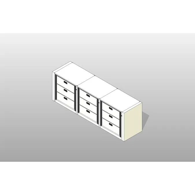 BIM objects - Free download! Legal-3 Cabinets-3 Tier-Drawers Steel ...