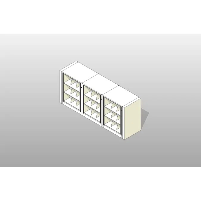 BIM objects - Free download! Letter-3 Cabinets-3 Tier-Shelves Steel ...