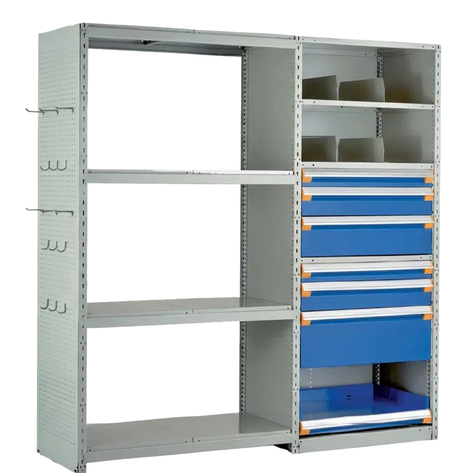 BIM objects - Free download! Heavy Duty Drawers 4-Post Shelving | BIMobject