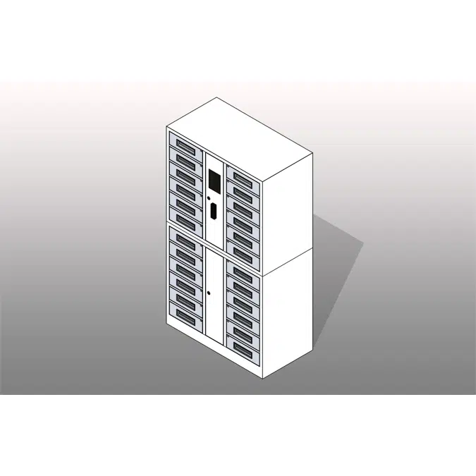 BIM objects - Free download! Electronics Charging Metal Locker | BIMobject