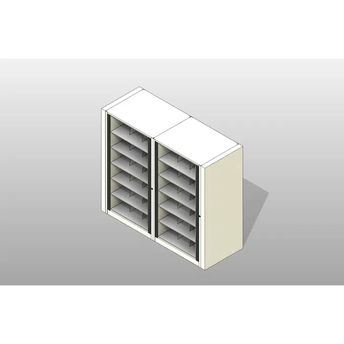 BIM objects - Free download! Legal-2 Cabinets-6 Tier-Shelves Steel ...