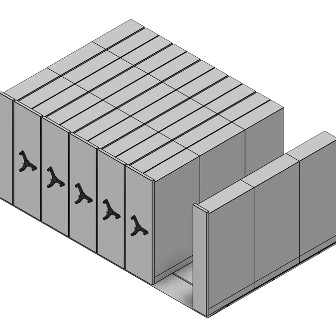 Objetos BIM - ¡Descarga gratis! Massing Standard High Density Shelving ...