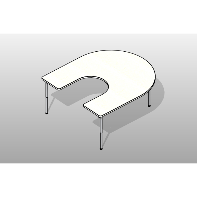 BIM objects - Free download! Horseshoe Classroom Table | BIMobject
