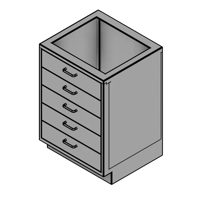 BIM objects - Free download! Drawer Bank Stainless Steel Base Cabinet ...