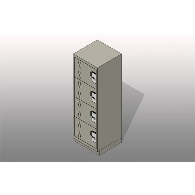BIM objects - Free download! Tiered Personal Storage Metal Locker ...