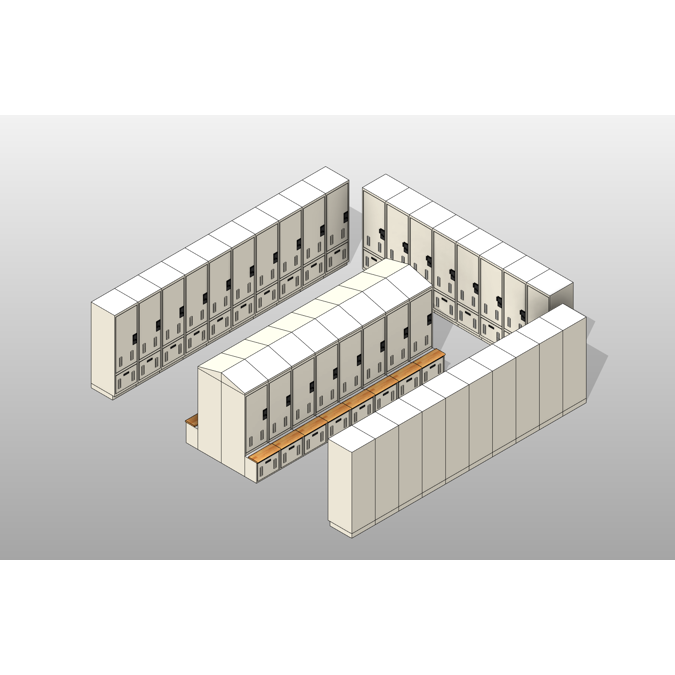 BIM objects - Free download! Typical Room Personal Storage Lockers ...