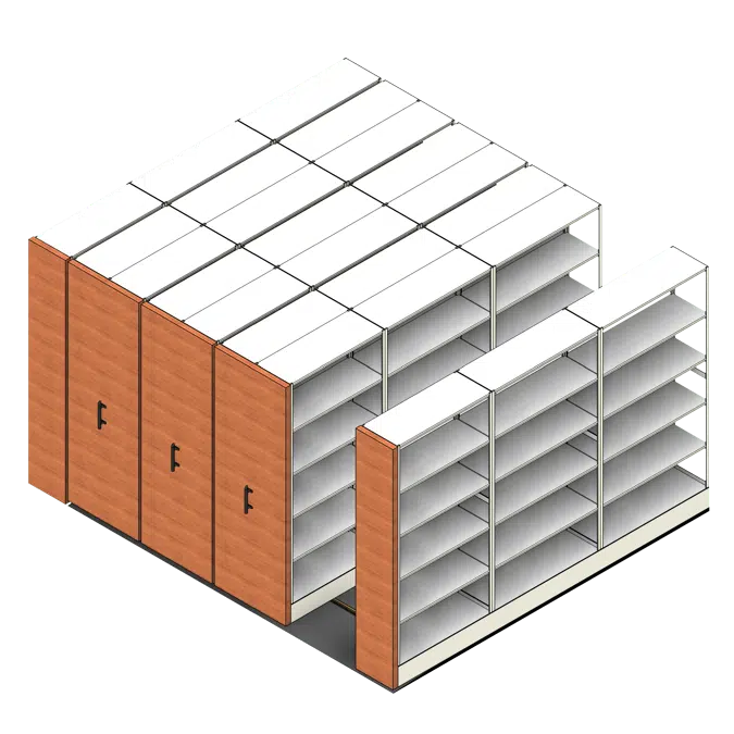 Objetos BIM - ¡Descarga gratis! Standard 4 Post High Density Shelving ...