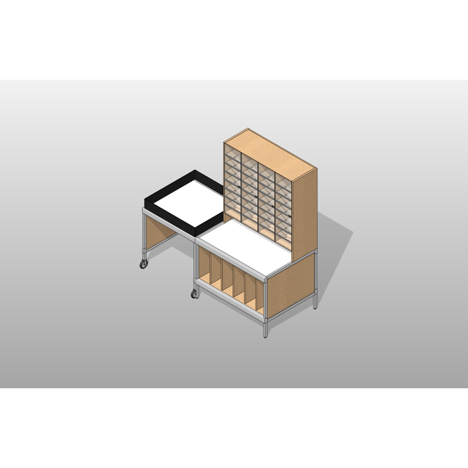 BIM objects - Free download! 07' Wide - Option 06 Mail Room | BIMobject