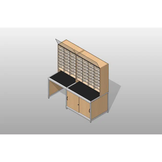 BIM objects - Free download! 07' Wide - Option 03 Mail Room | BIMobject