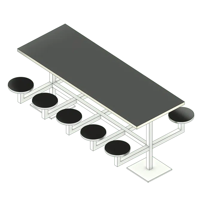 BIM objects - Free download! Cafeteria Detention Table | BIMobject