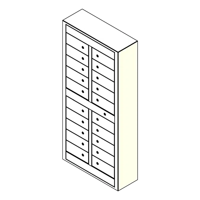 BIM objects - Free download! Freestanding Gun Metal Locker | BIMobject
