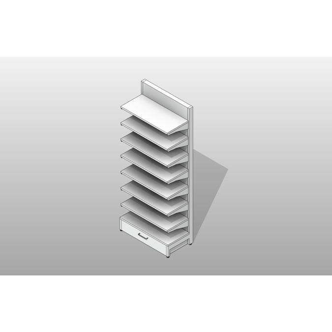 BIM objects - Free download! Flat Retail Shelving | BIMobject