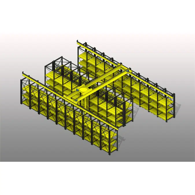 BIM objects - Free download! 124" Tall - Double Aisle Pallet Rack ...