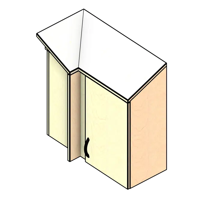 BIM objects - Free download! Corner 1 Door Laminate Wall Cabinet ...