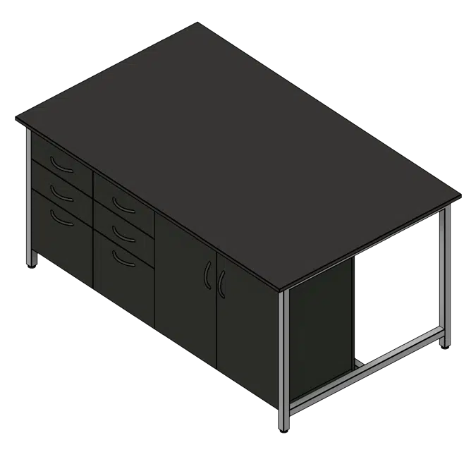 BIM objects - Free download! Work Surface Steel Workstation | BIMobject
