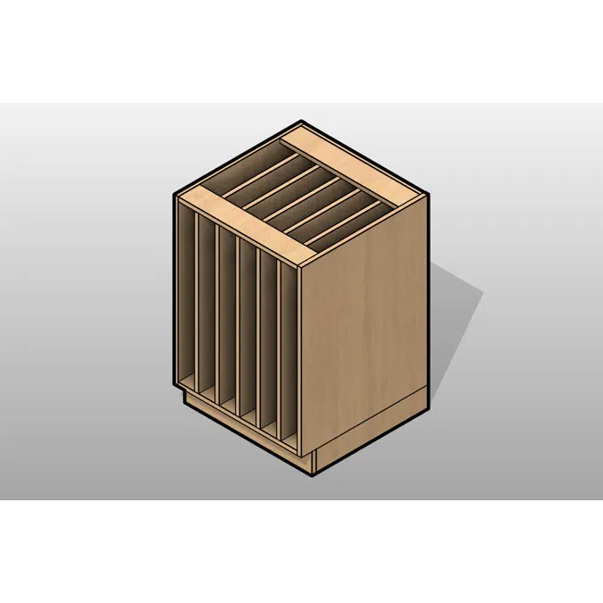 BIM objects - Free download! Vertical Slots Laminate Base Cabinet ...