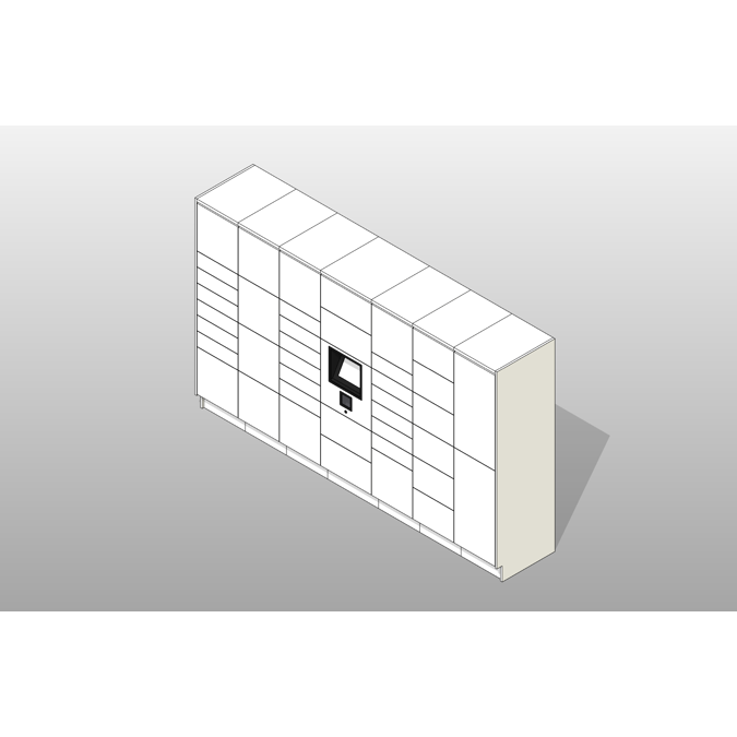 BIM objects - Free download! 40 Total Openings Laminate Smart Locker ...