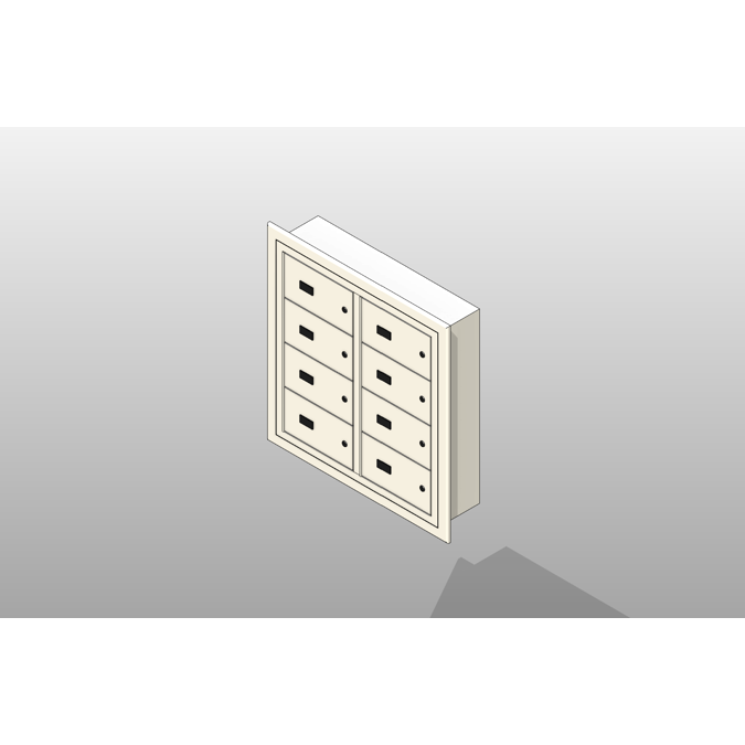 BIM objects - Free download! Wall Mounted Gun Metal Locker | BIMobject