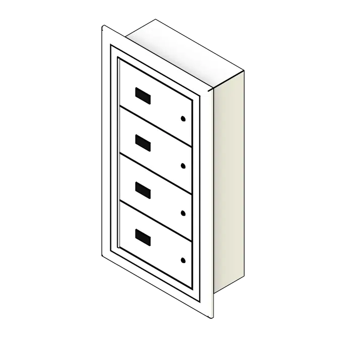 BIM objects - Free download! Wall Mounted Gun Metal Locker | BIMobject