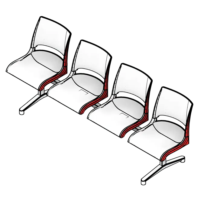 BIM objects - Free download! Tandem Polypropylene Seating | BIMobject