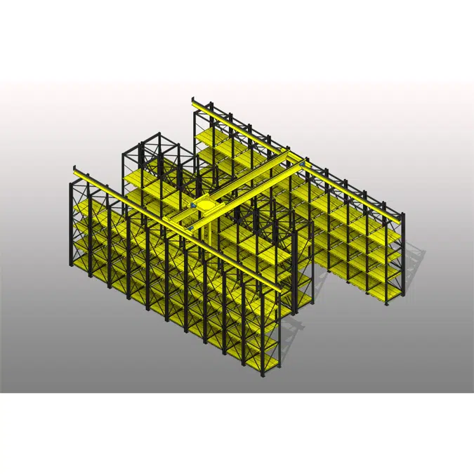 BIM objects - Free download! 196" Tall - Double Aisle Pallet Rack ...