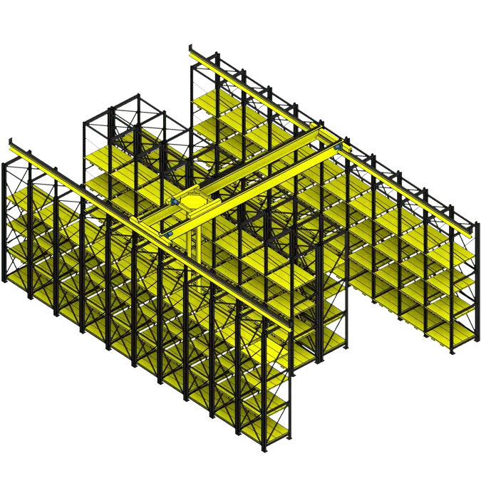 BIM objects - Free download! 196" Tall - Double Aisle Pallet Rack ...