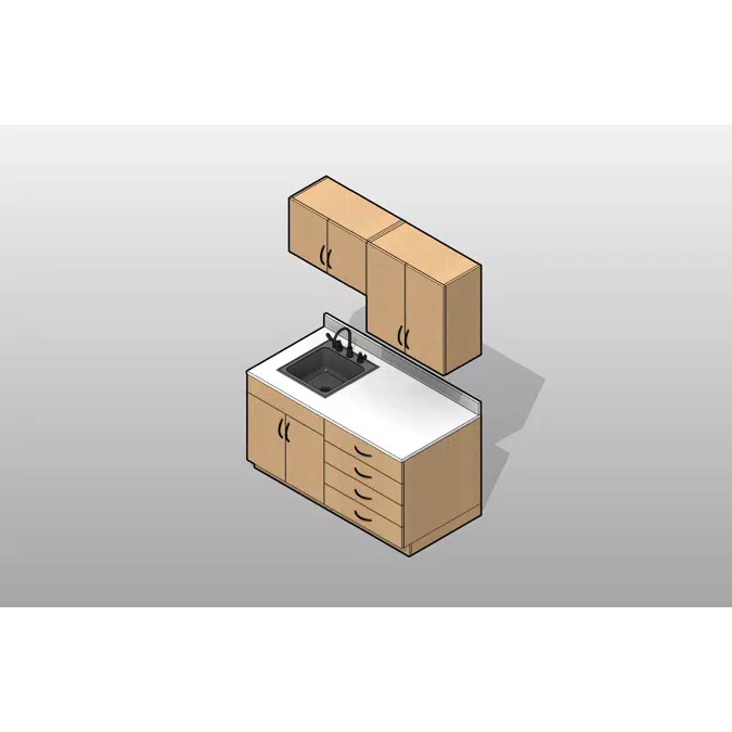 BIM objects - Free download! 05' Wide - Option 01 Break Room | BIMobject