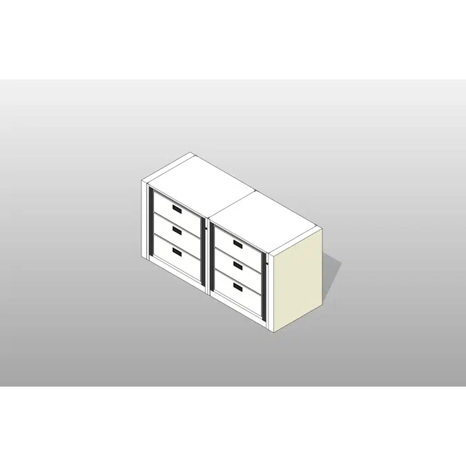 BIM objects - Free download! Legal-2 Cabinets-3 Tier-Drawers Steel ...