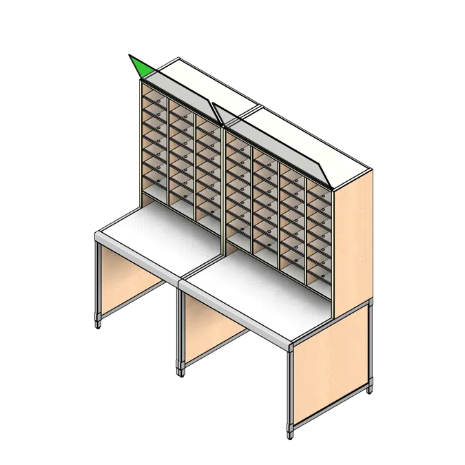 BIM objects - Free download! 07' Wide - Option 04 Mail Room | BIMobject