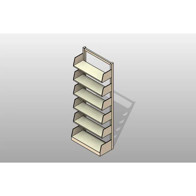 BIM objects - Free download! Cantilever Library Metal Shelving | BIMobject