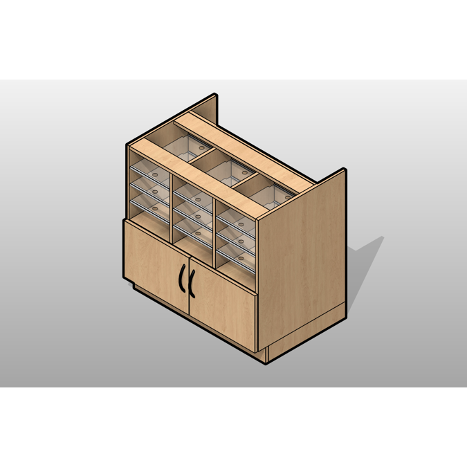 BIM objects - Free download! Sorter 2 Doors Laminate Base Cabinet ...