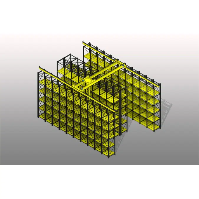 BIM objects - Free download! 292" Tall - Double Aisle Pallet Rack ...