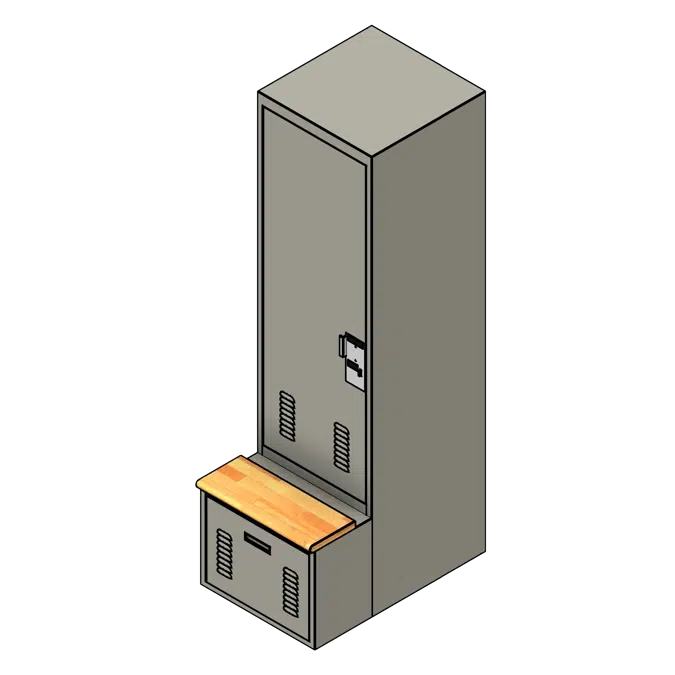 BIM objects - Free download! Full Height Personal Storage Metal Locker ...