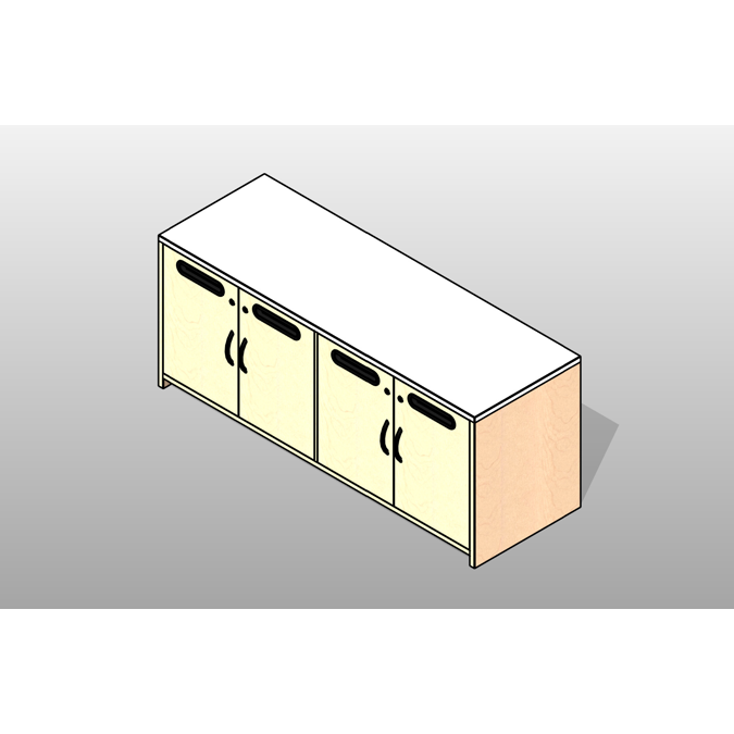 BIM objects - Free download! Credenza - Mail Slots Executive Laminate ...