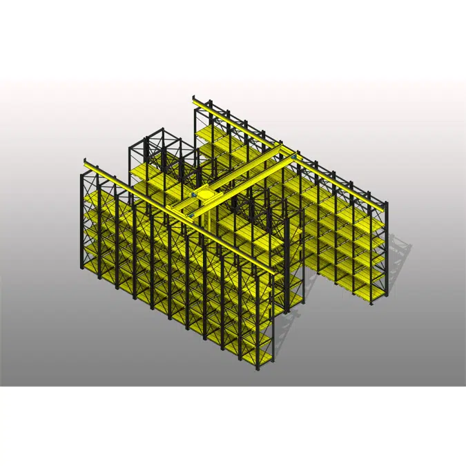 BIM objects - Free download! 244" Tall - Double Aisle Pallet Rack ...