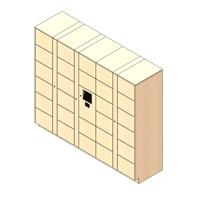 BIM objects - Free download! 28 Total Openings Laminate Smart Locker ...