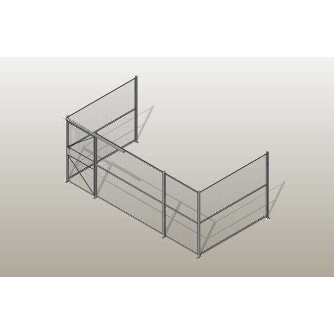 BIM objects - Free download! 40LF - 4' Sliding Door 3 Sided Wire ...