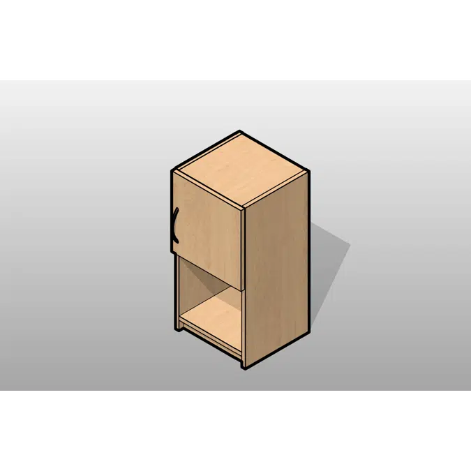 BIM objects - Free download! 1 Door Open Laminate Wall Cabinet | BIMobject