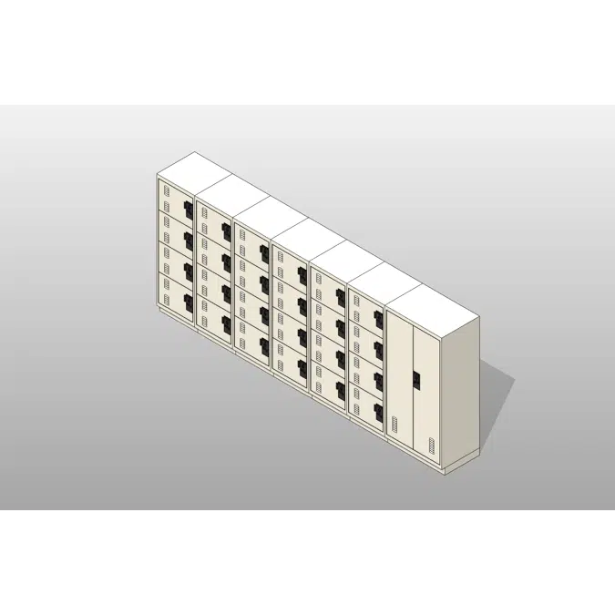 BIM objects - Free download! Combo-Option 3 Personal Storage Lockers ...