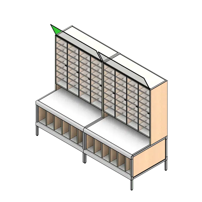 BIM objects - Free download! 08' Wide - Option 06 Mail Room | BIMobject