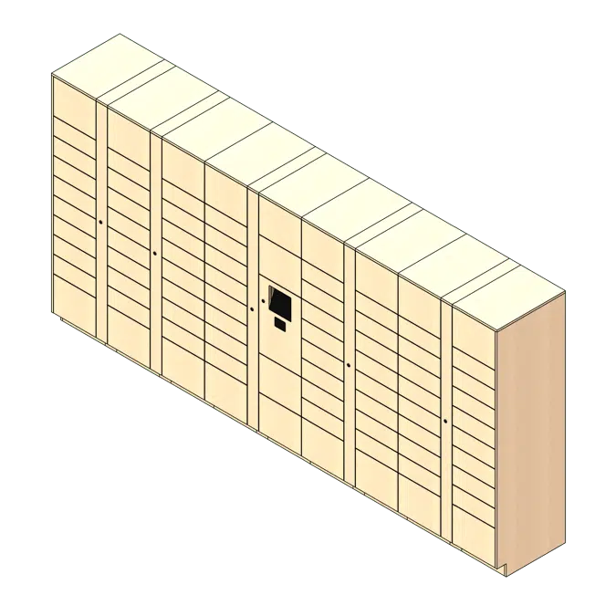 BIM objects - Free download! 84 Total Openings Laminate Smart Locker ...