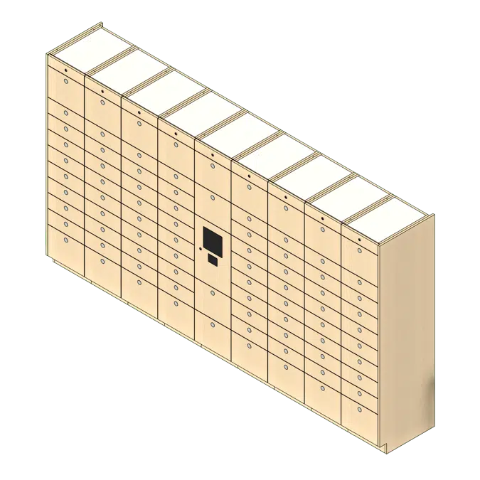 BIM objects - Free download! 84 Total Openings Laminate Smart Locker ...
