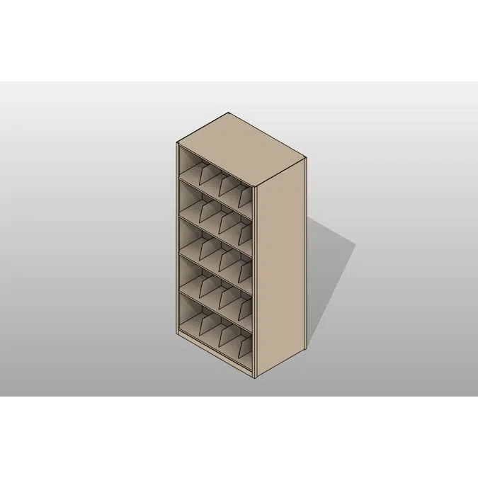 BIM objects - Free download! Binder-5 Tier-Double Sided 4 Post Shelving ...