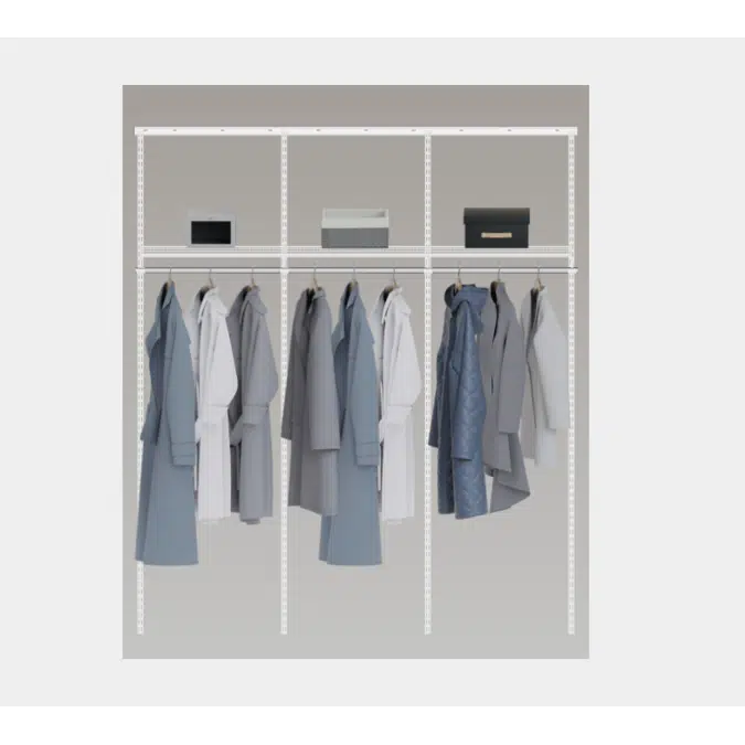 BIM objects - Free download! Elfa Adjustable Closet -12" Wire Shelf and ...