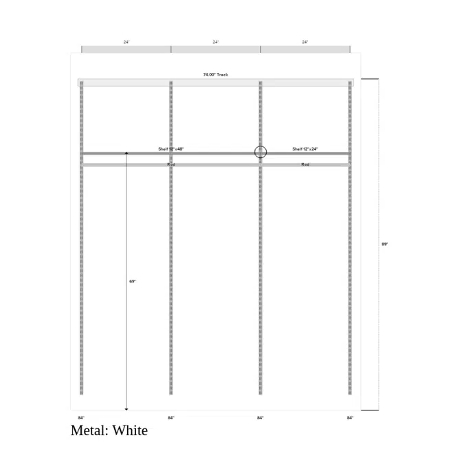 BIM objects - Free download! Elfa Adjustable Closet -12" Wire Shelf and ...