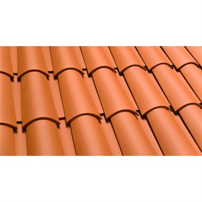 BIM objects - Free download! Barrel Roof Tile 50x21 Red | BIMobject