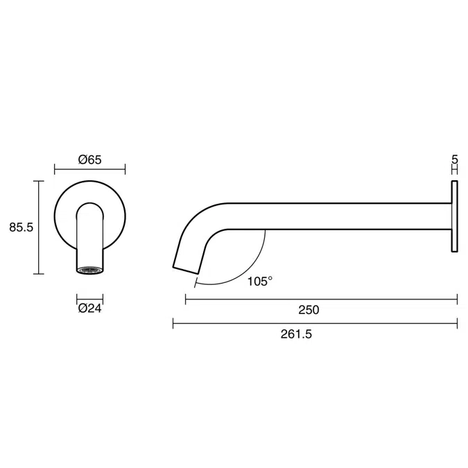 BIM objects - Free download! Mizu Drift Wall Basin/Bath Outlet Curve ...